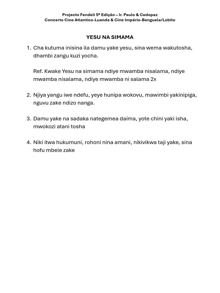 Yesu Na Simama | PDF