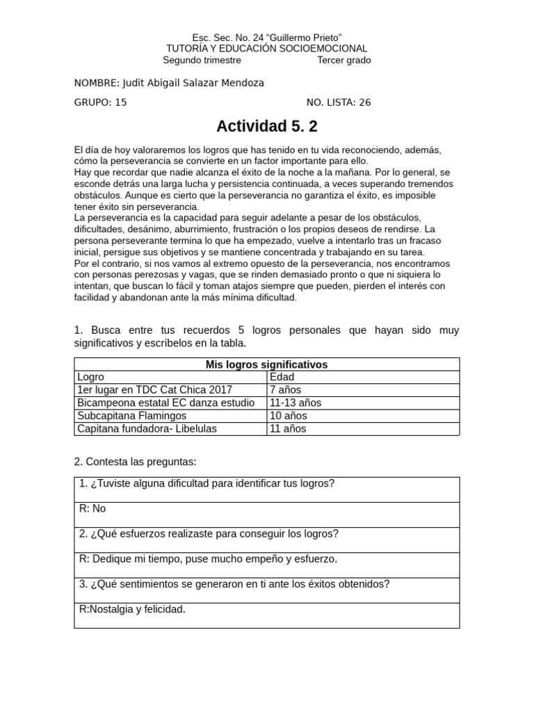 Actividad 5.2 TUTORIA | PDF