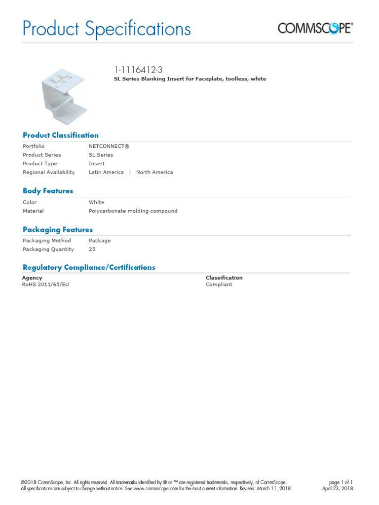 10. TAPA CIEGA - 1 1116412 3 - COMMSCOPE | PDF