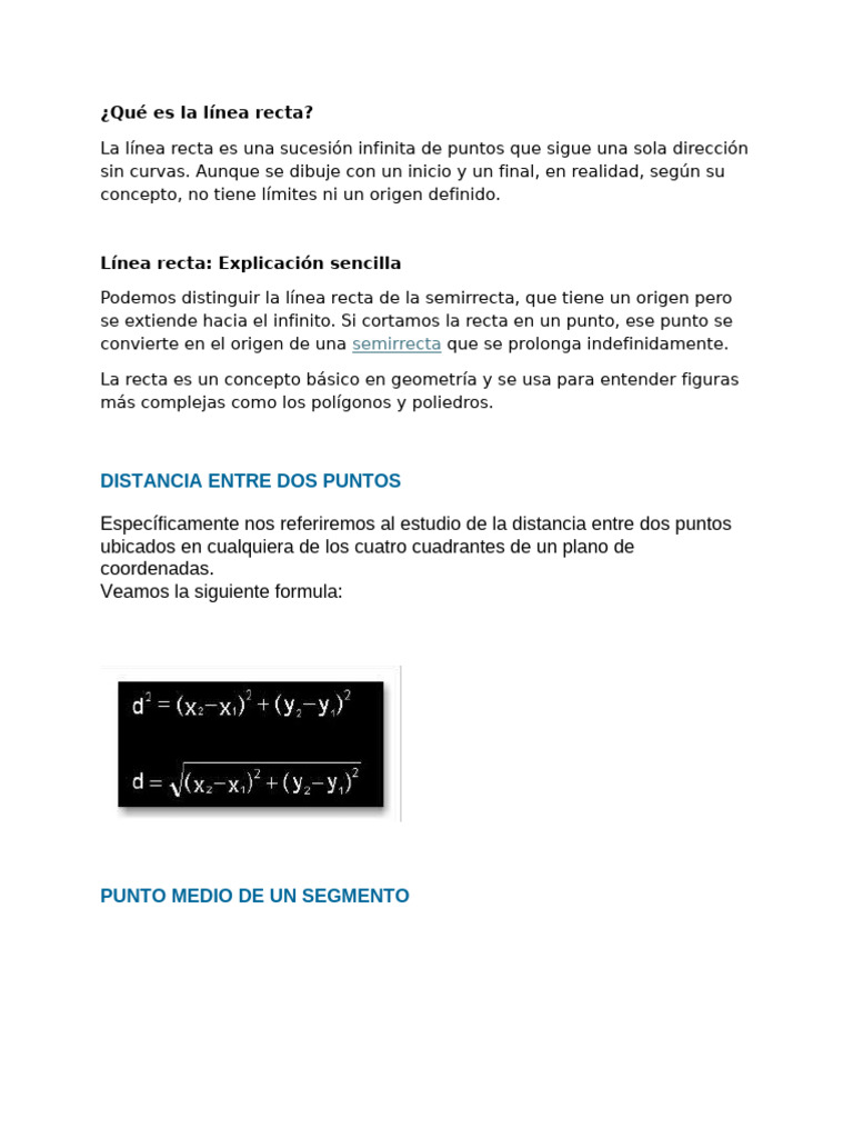 Qué es la línea recta | PDF