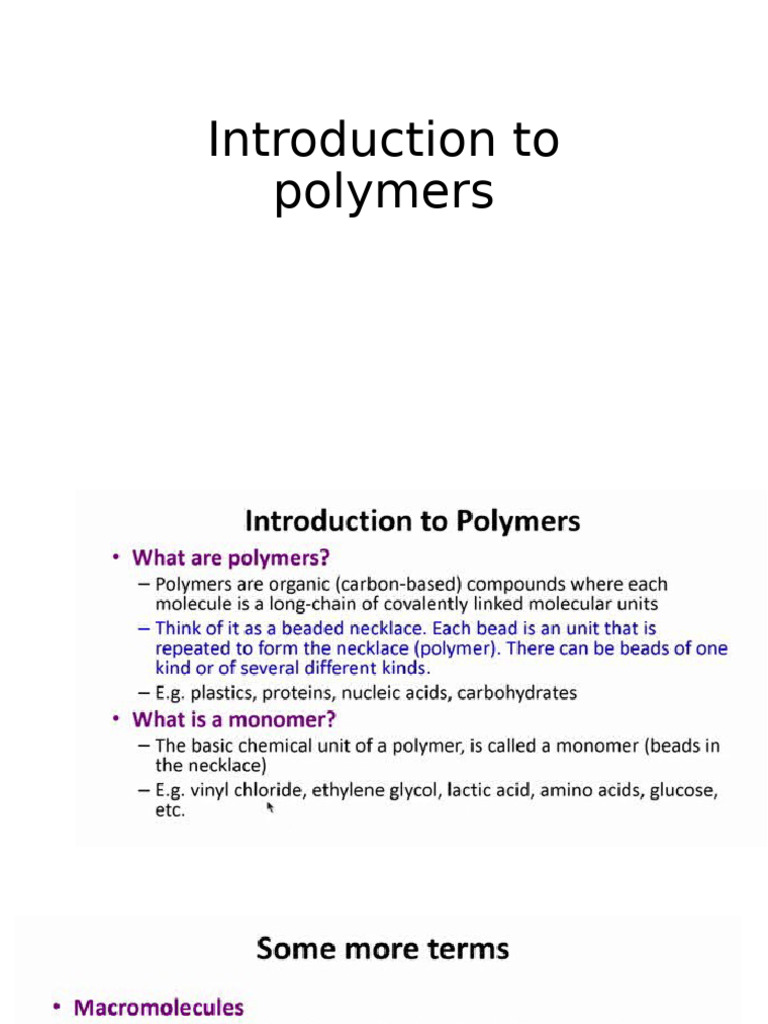 Introduction To Polymers | PDF