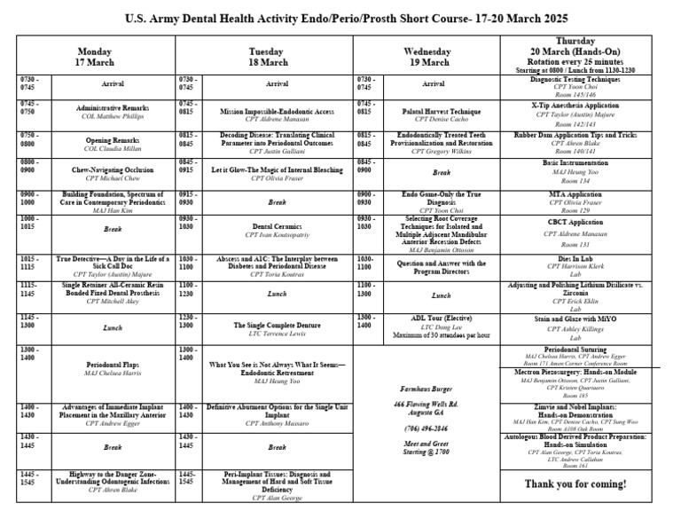 2025 Short Course Agenda-FINAL | PDF | Medical Specialties | Dentistry ...