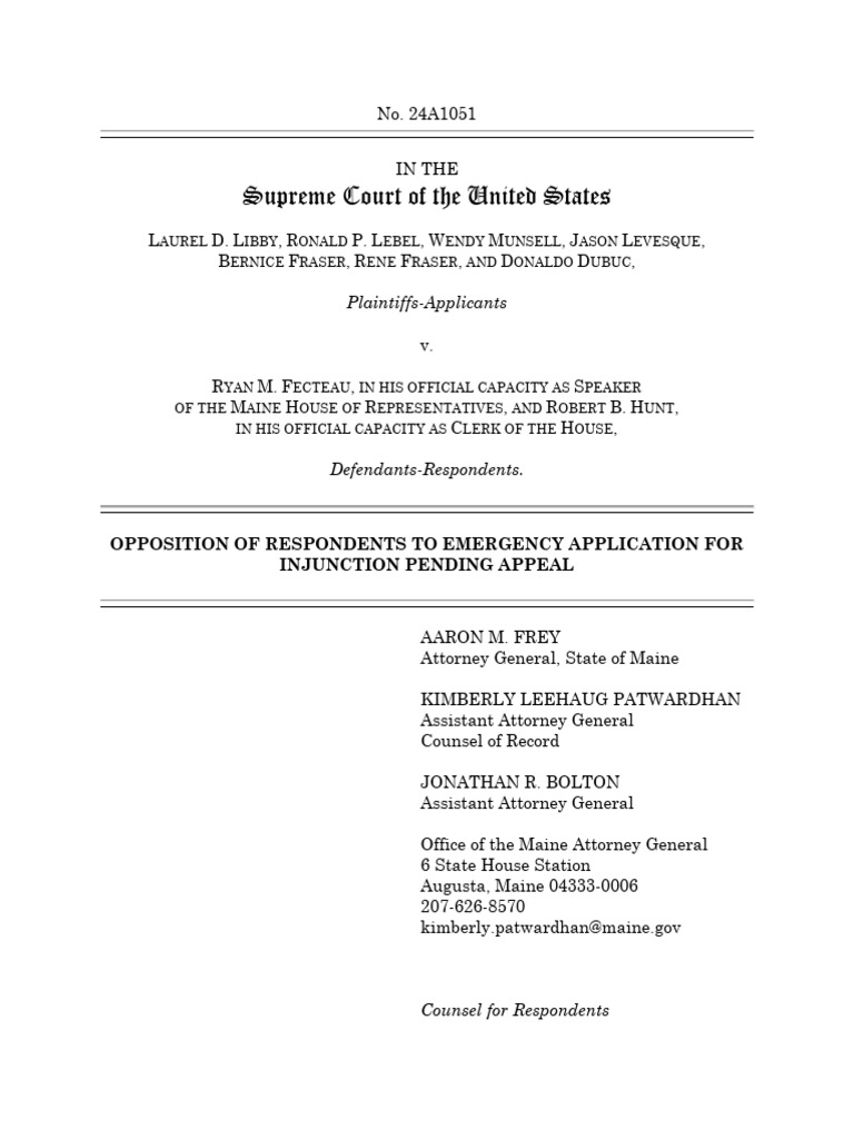 Maine Attorney General Asks US Supreme Court To Reject Rep. Laurel ...