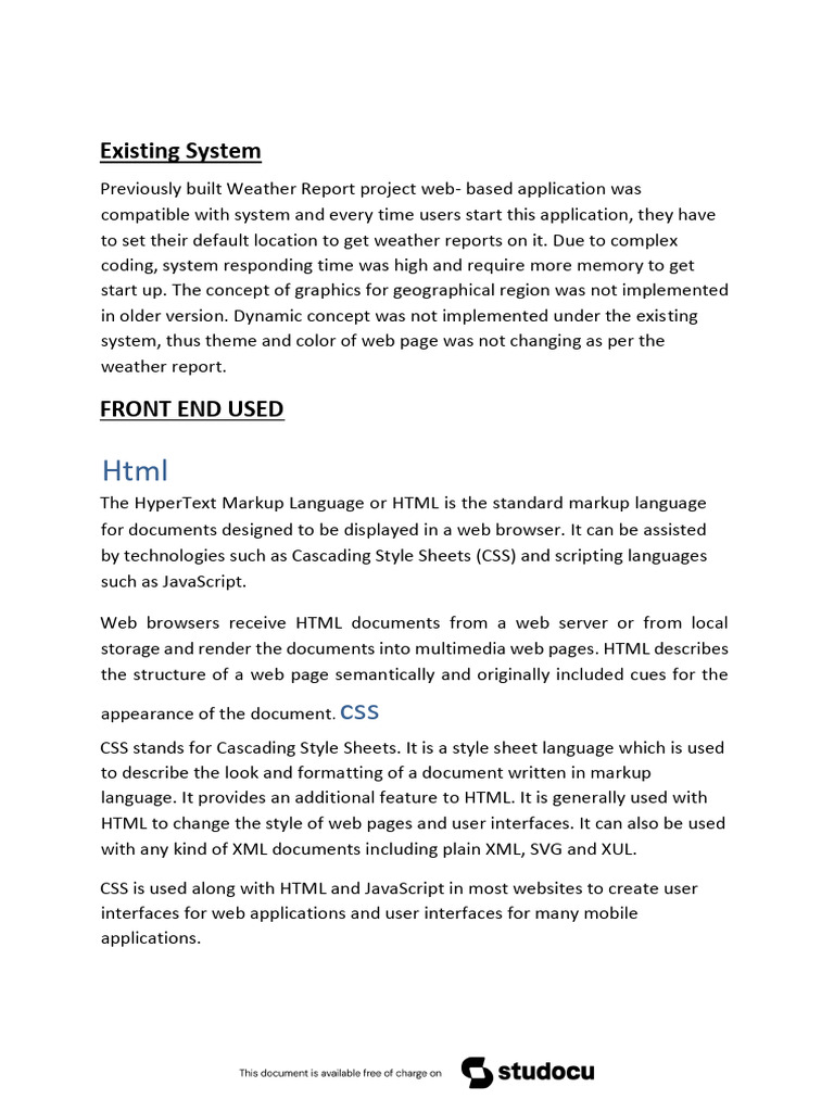 Synopsis-For-Weather-Forecasting-System (1) - Removed | PDF | World Wide Web | Internet & Web
