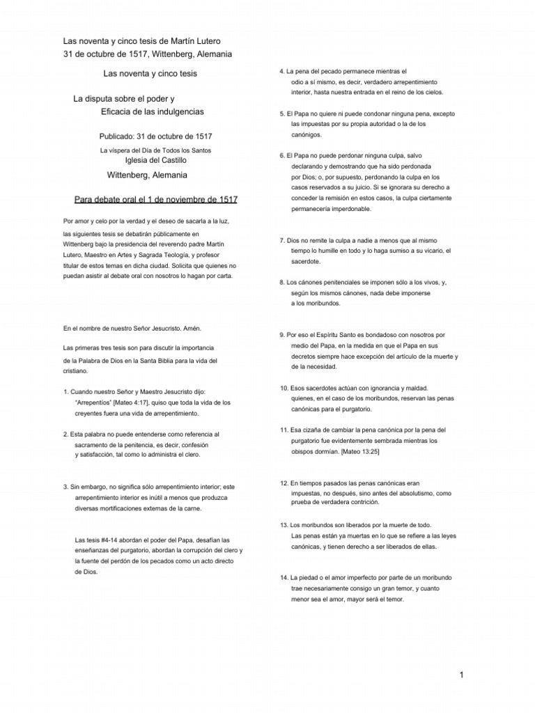 The_Ninety-Five_Theses (1) | PDF | Indulgencia | Purgatorio