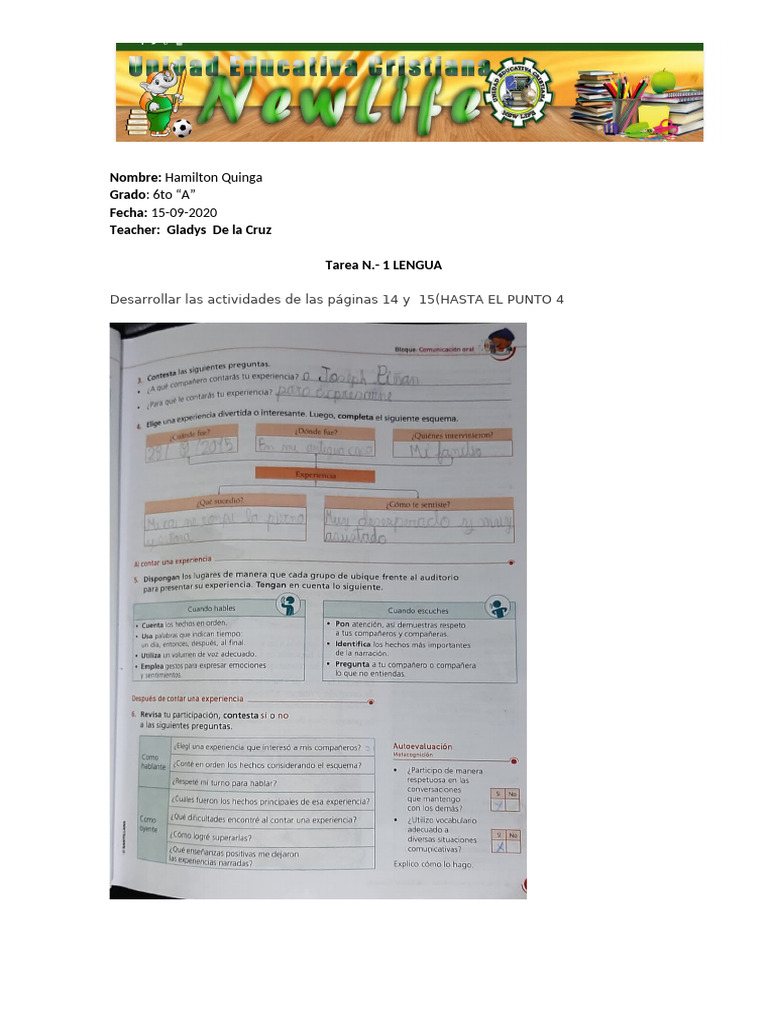 1lengua Quinga 6a | PDF