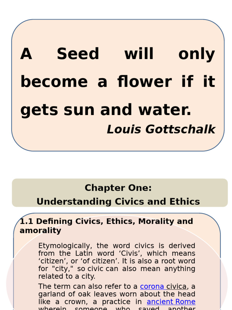 Civics Chapter One & Two | PDF | Utilitarianism | Pleasure