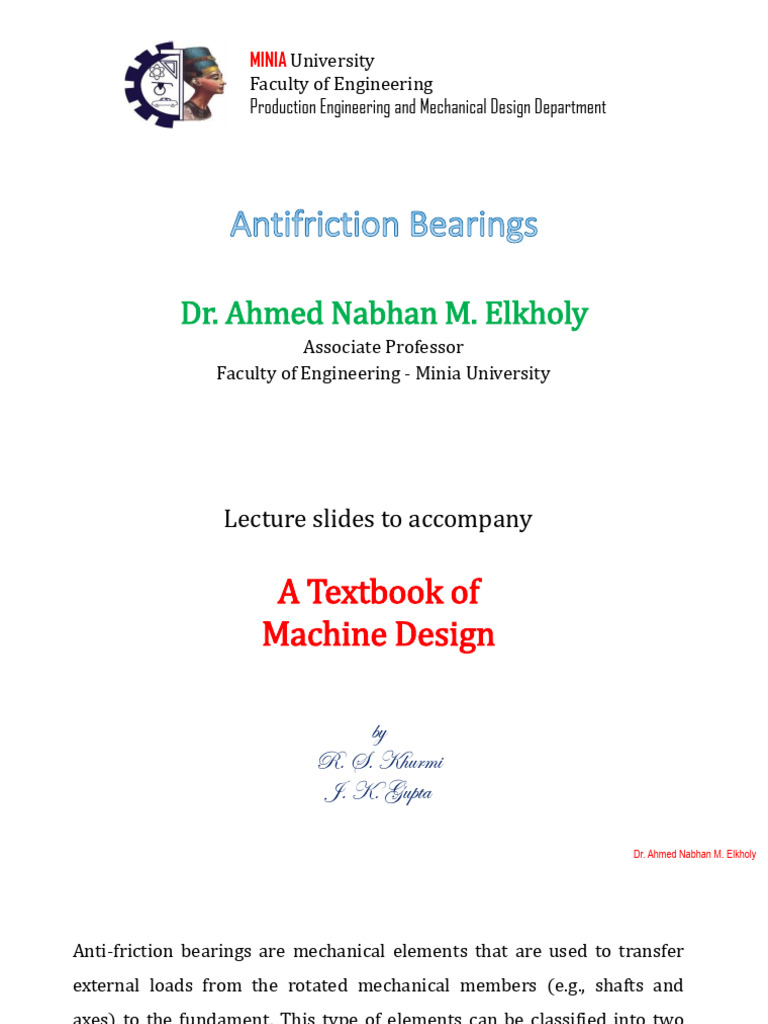 07 - Antifriction Bearings | PDF | Bearing (Mechanical) | Mechanical Engineering