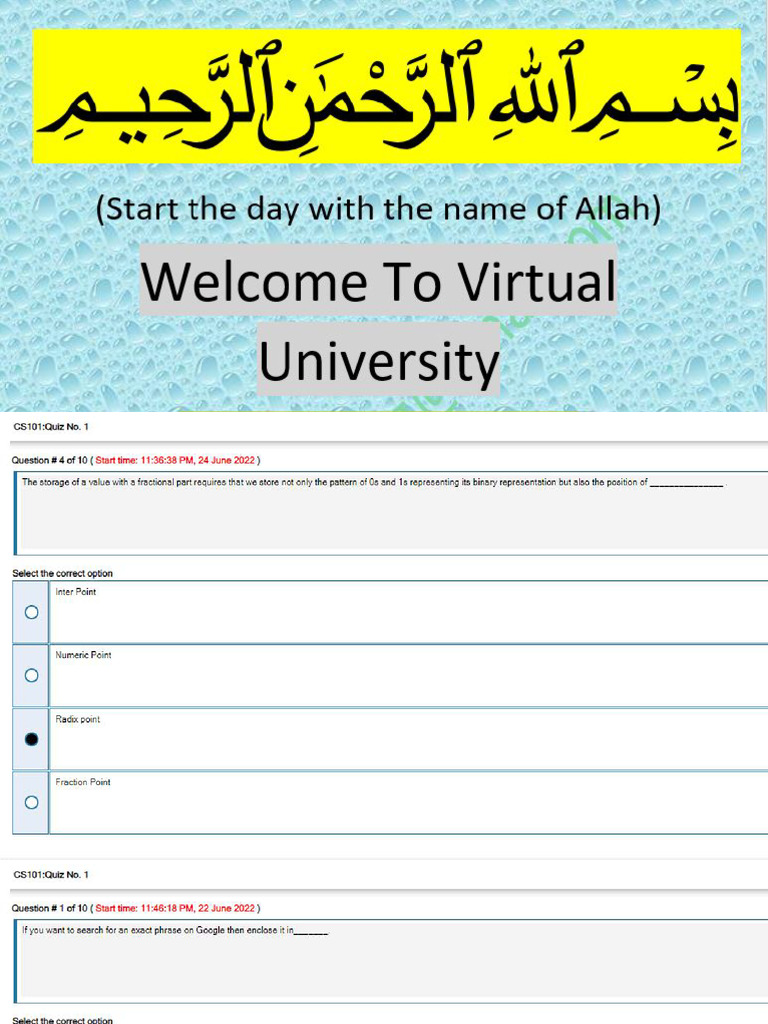 CS101 Quiz-1 2022 Mid Term Prepration by VU Stars | PDF