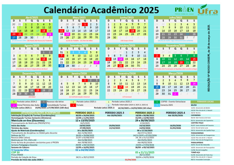 Calendário Acadêmico UFRA 2025.2 | PDF | Comemorações