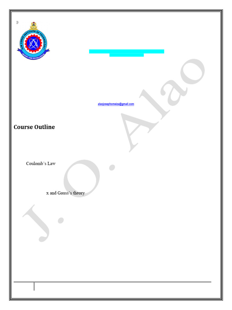 PHY 102 - Electricity, Magnetism and Atomic Physics | PDF | Capacitor | Capacitance