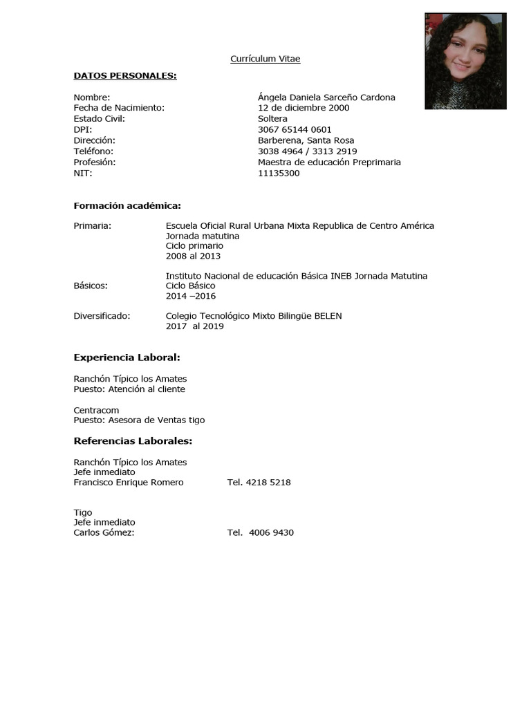 Currículum Vitae Daniela (1) | PDF