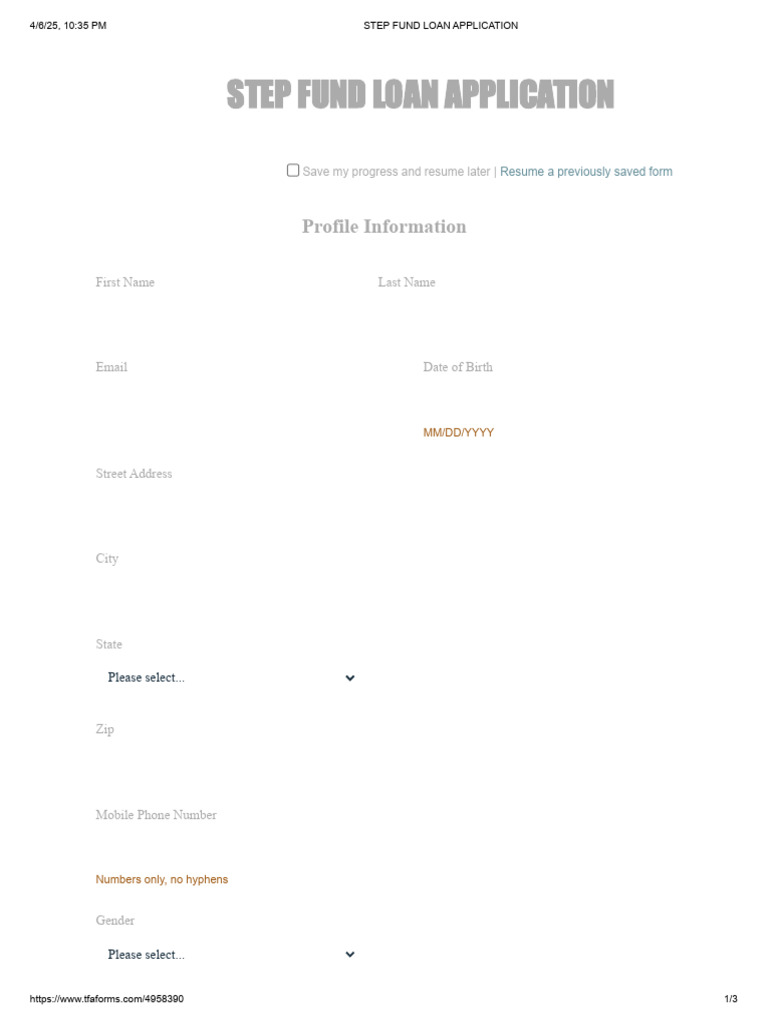 Step Fund Loan Application | PDF | Hispanic And Latino Americans | Eviction