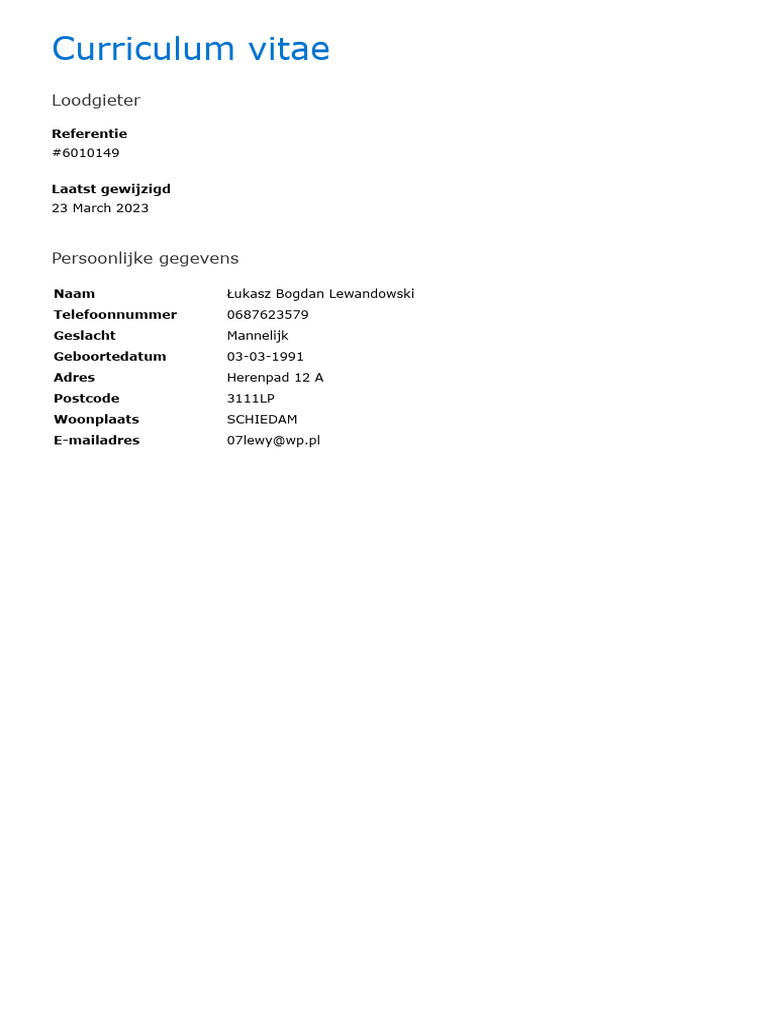 CV - Łukasz Bogdan Lewandowski | PDF