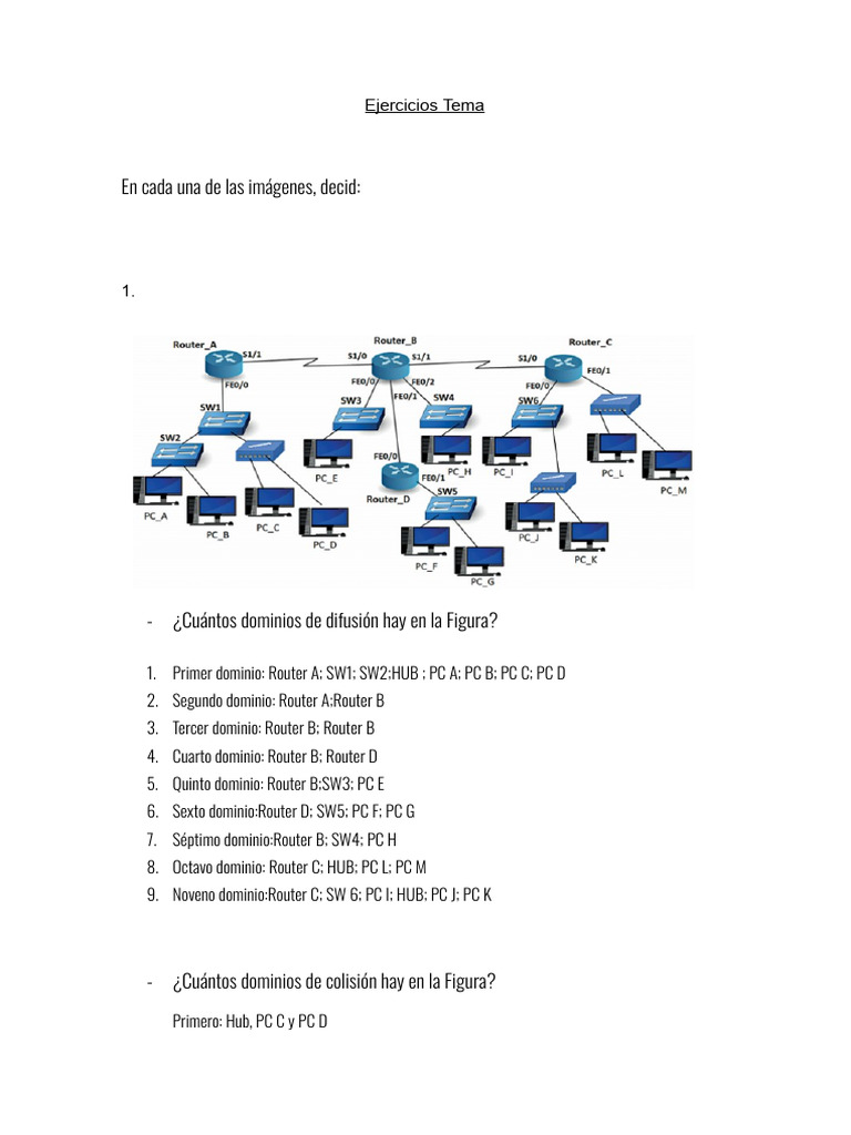 Ejercicios de Redes Dominios | PDF