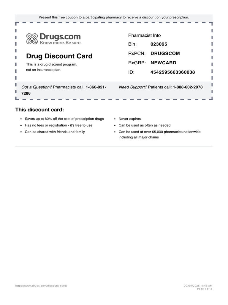 Free Prescription Drug Discount Card | PDF | Prescription Drugs | Pharmacy