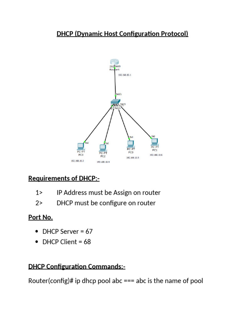 DHCP Configuration Guide for Routers | PDF