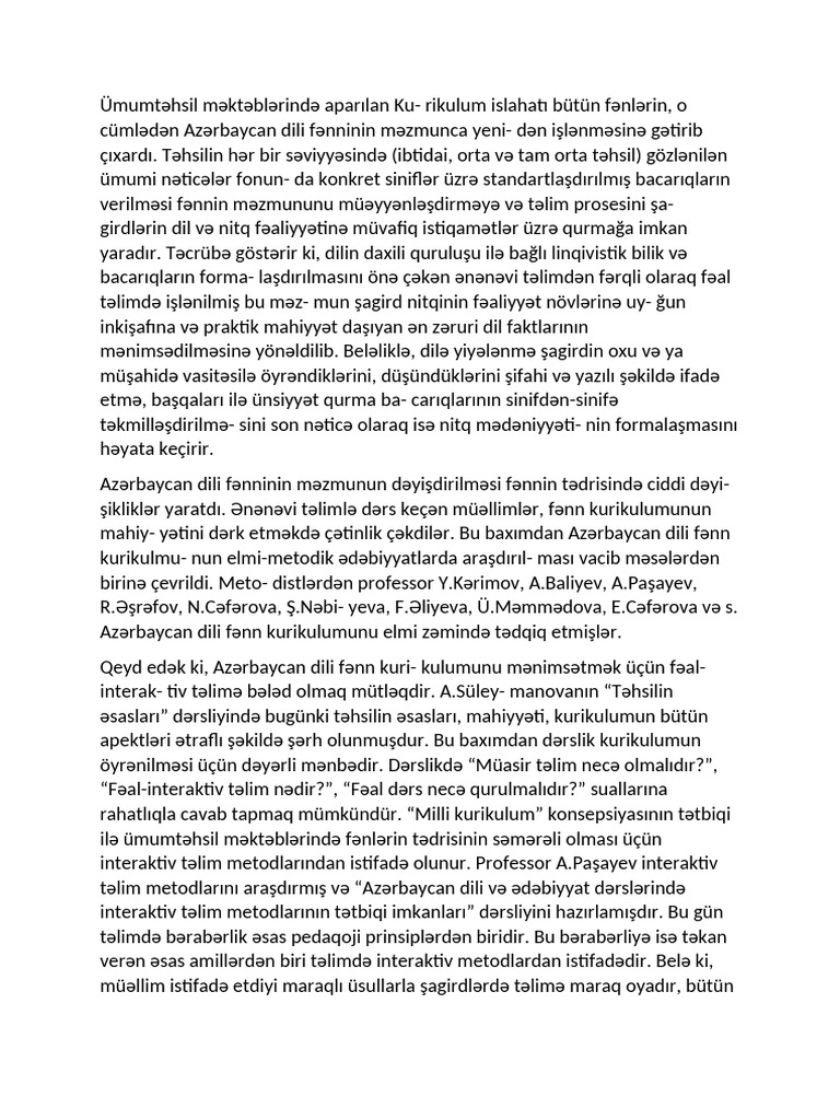 Metodika SƏRBƏST | PDF