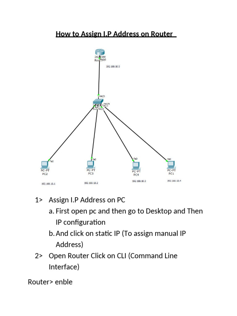 How To Assign IP Address On Router | PDF