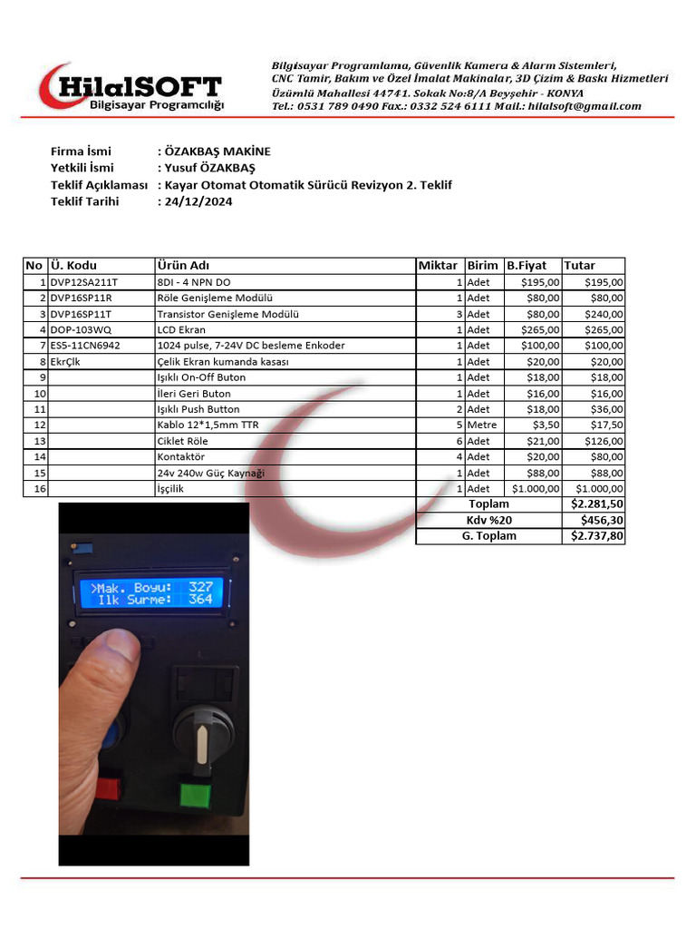 Teklif Formu Özakbas2 | PDF
