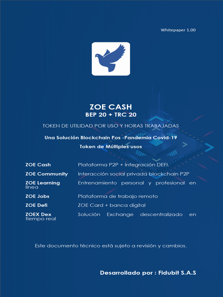 2021 Zoe Cash Whitepaper | PDF | Criptomoneda | Tarjeta de débito
