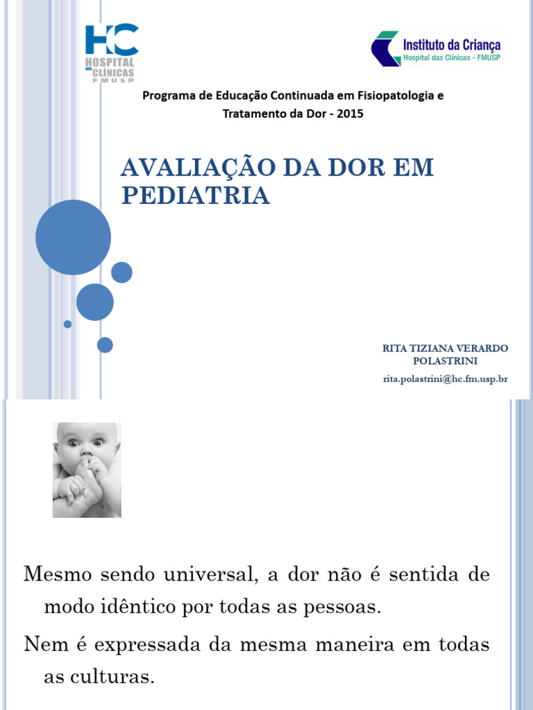 Avaliação da Dor em Crianças Hospitalizadas | PDF | Dor | Ansiedade