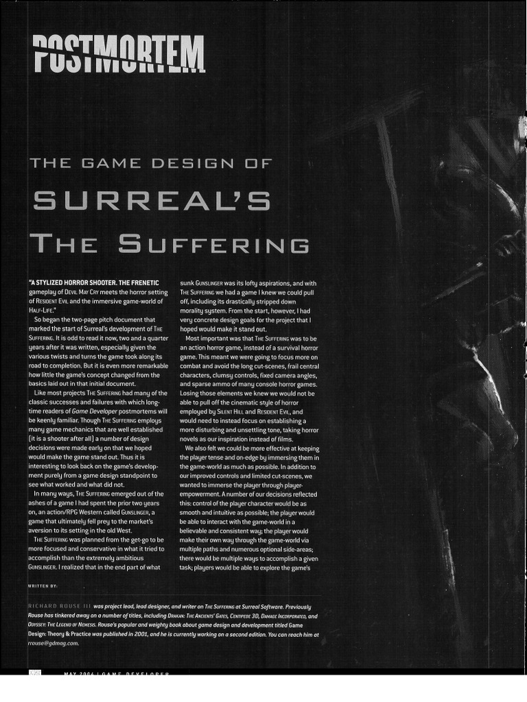 The Game Design of Surreal's The Suffering | PDF