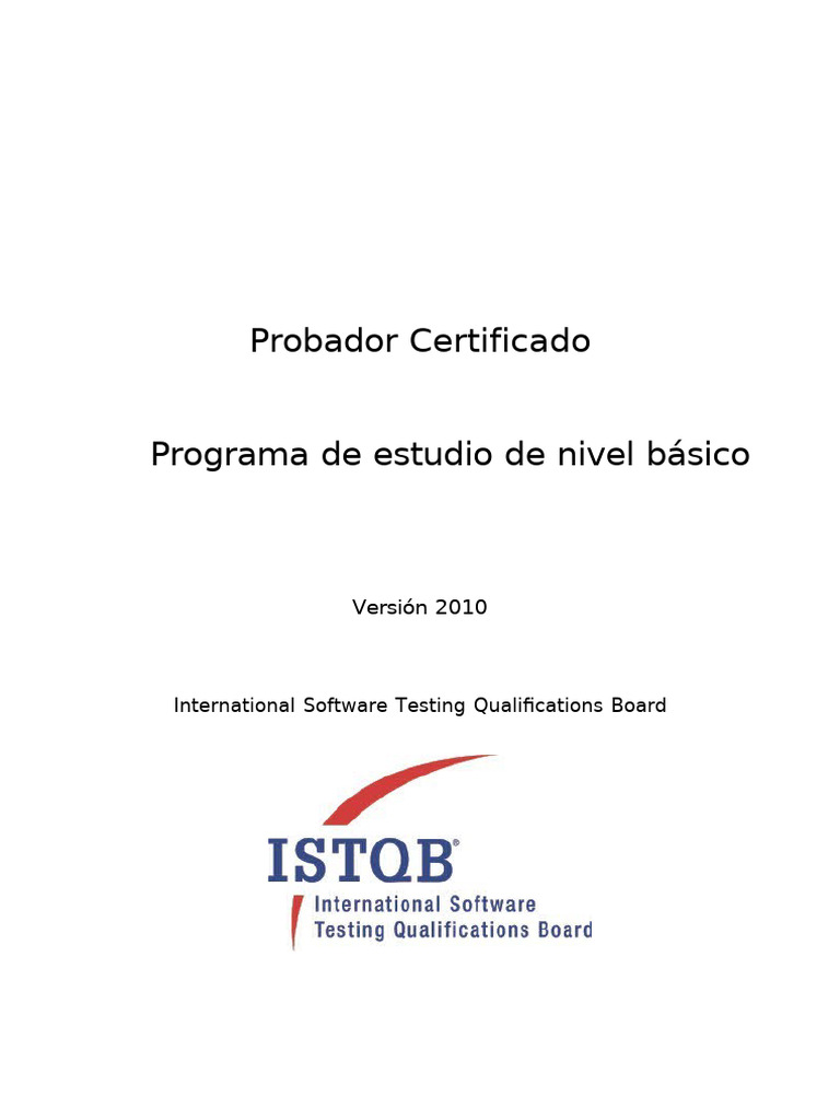 ISTQB Syllabus Esp | PDF | Junta Internacional de Cualificaciones de ...