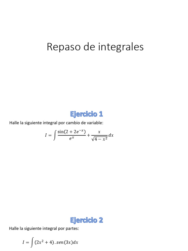 Practica de integrales-3 | PDF | Integral | Relaciones matematicas