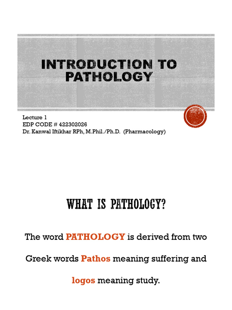 Introduction to pathology | PDF | Immune System | Infection