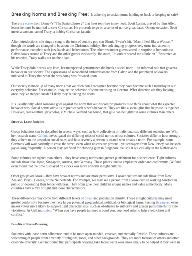 Breaking Norms and Breaking Free | PDF | Gender | Gender Studies