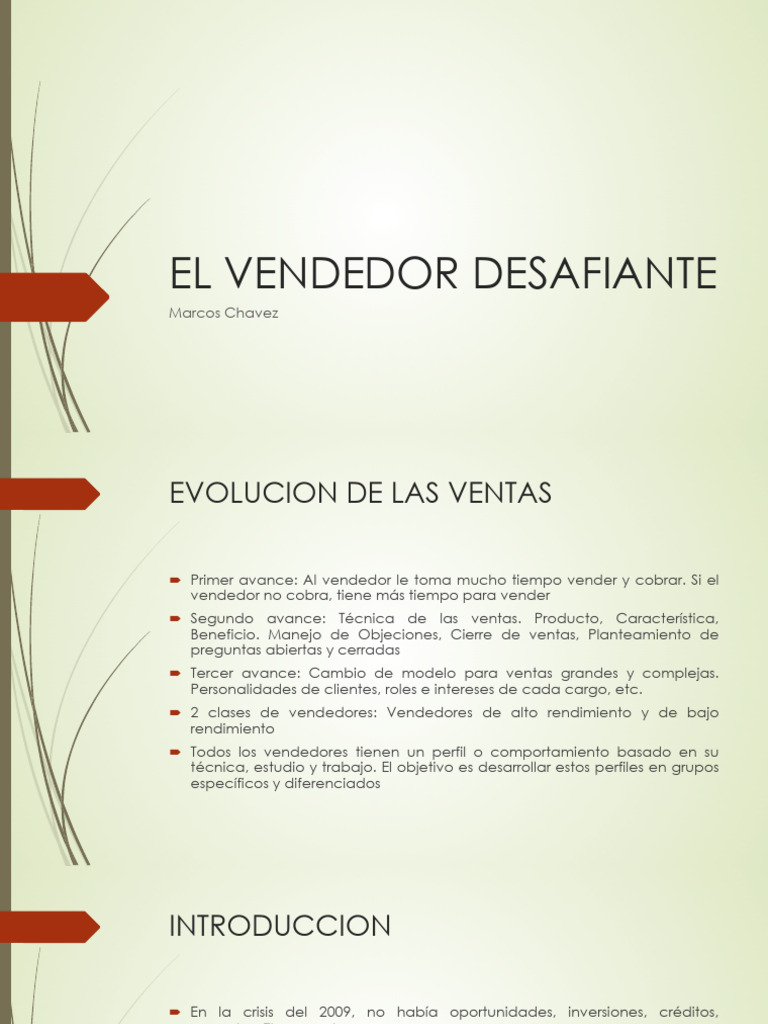 El Vendedor Desafiante: Claves y Estrategias | PDF | Ventas | Cliente
