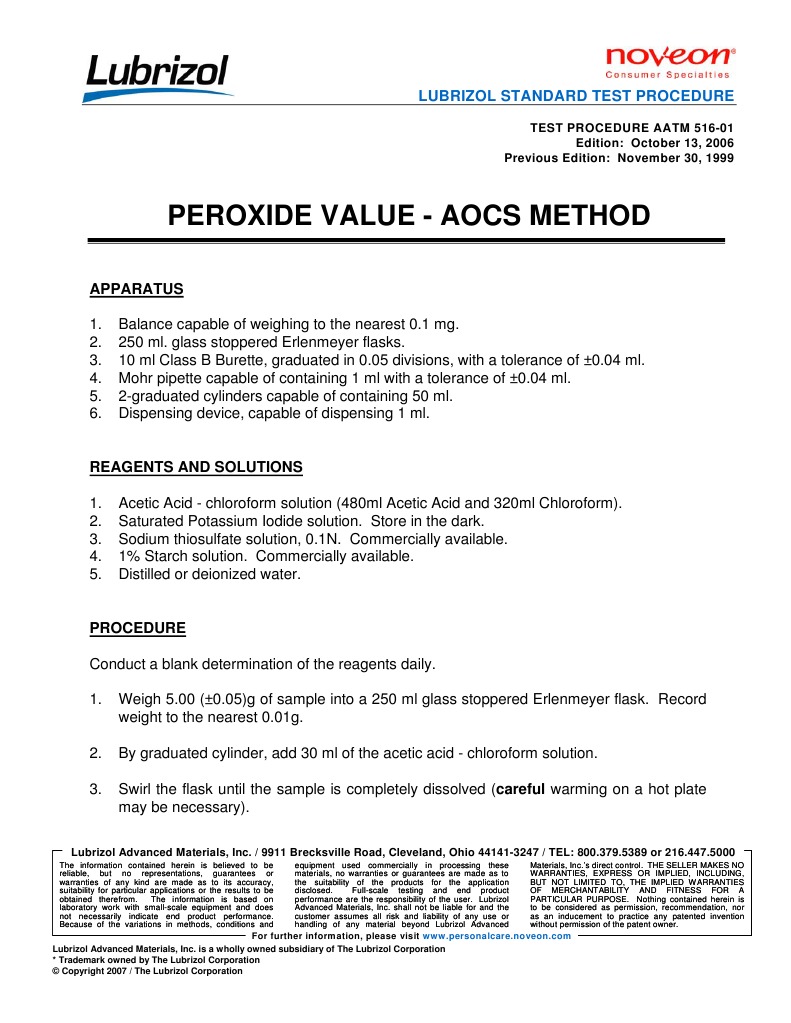Peroxide | Titration | Chemical Substances