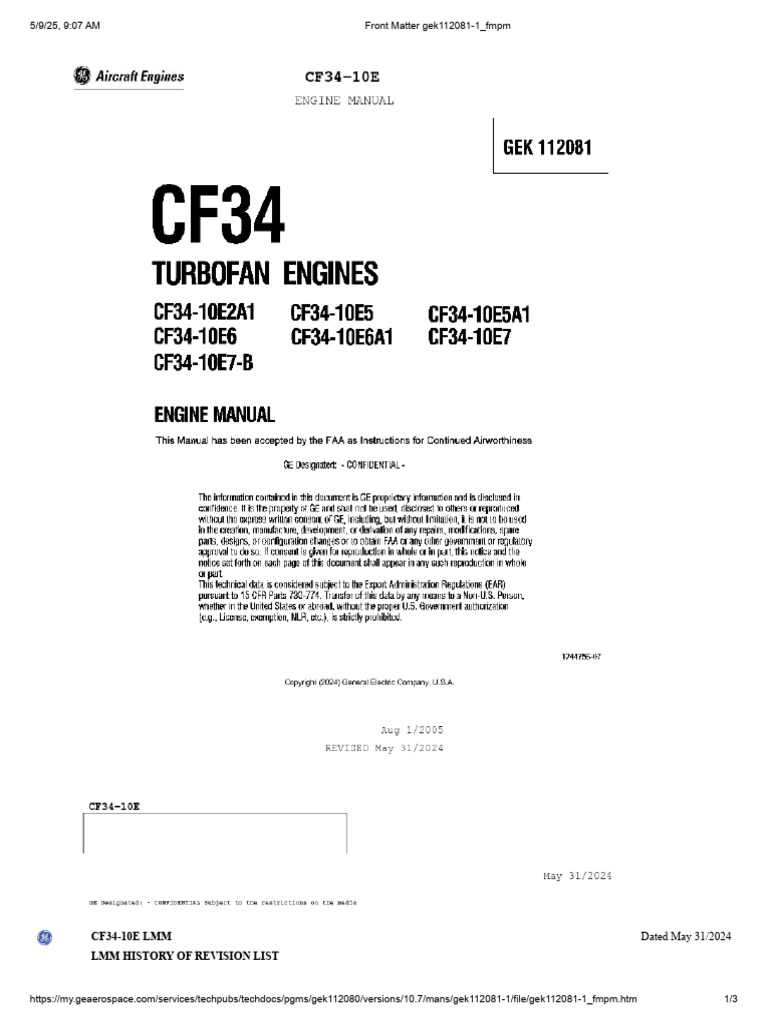 Front Matter Gek112081-1 - FMPM | PDF