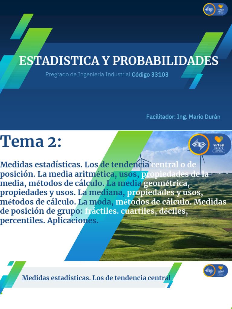 Tema II. Medidas Estadisticas | PDF | Media | Significado aritmetico