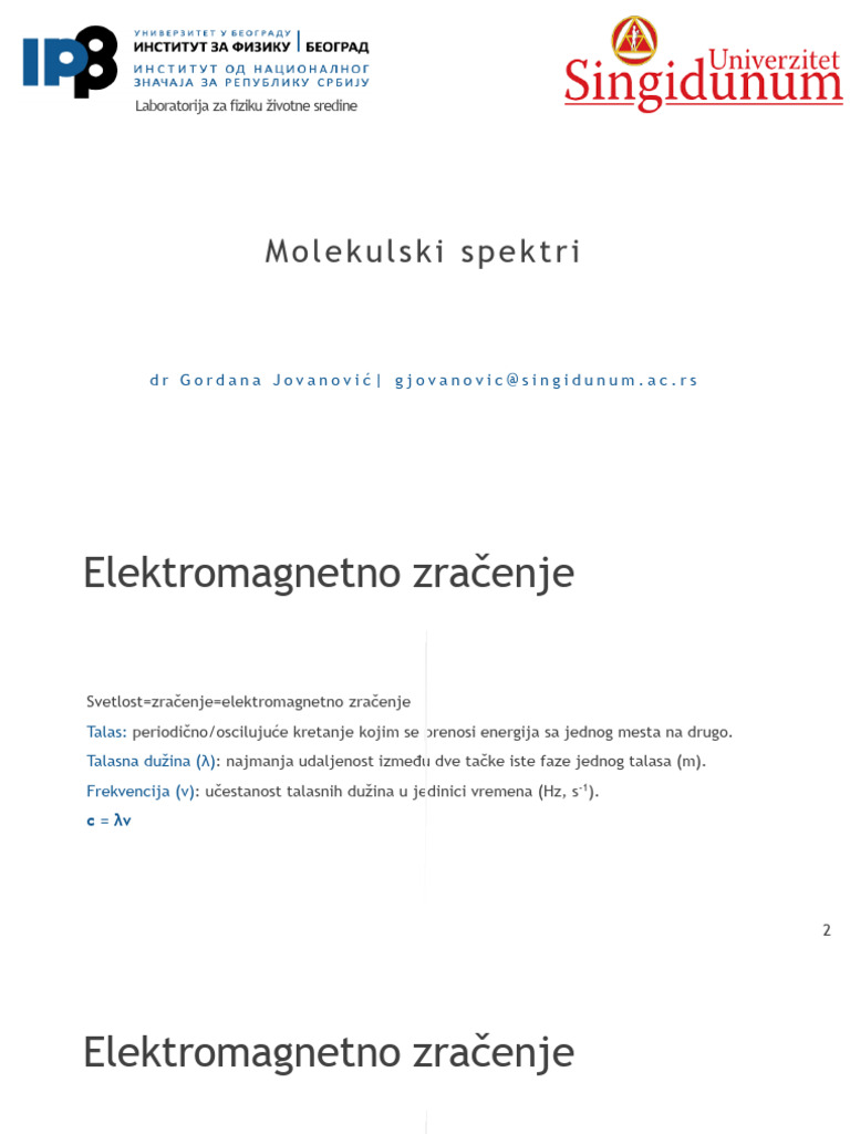 Molekulski Spektri | PDF