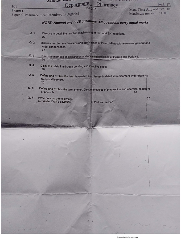 2021..... 1st Prof Past Papers | PDF