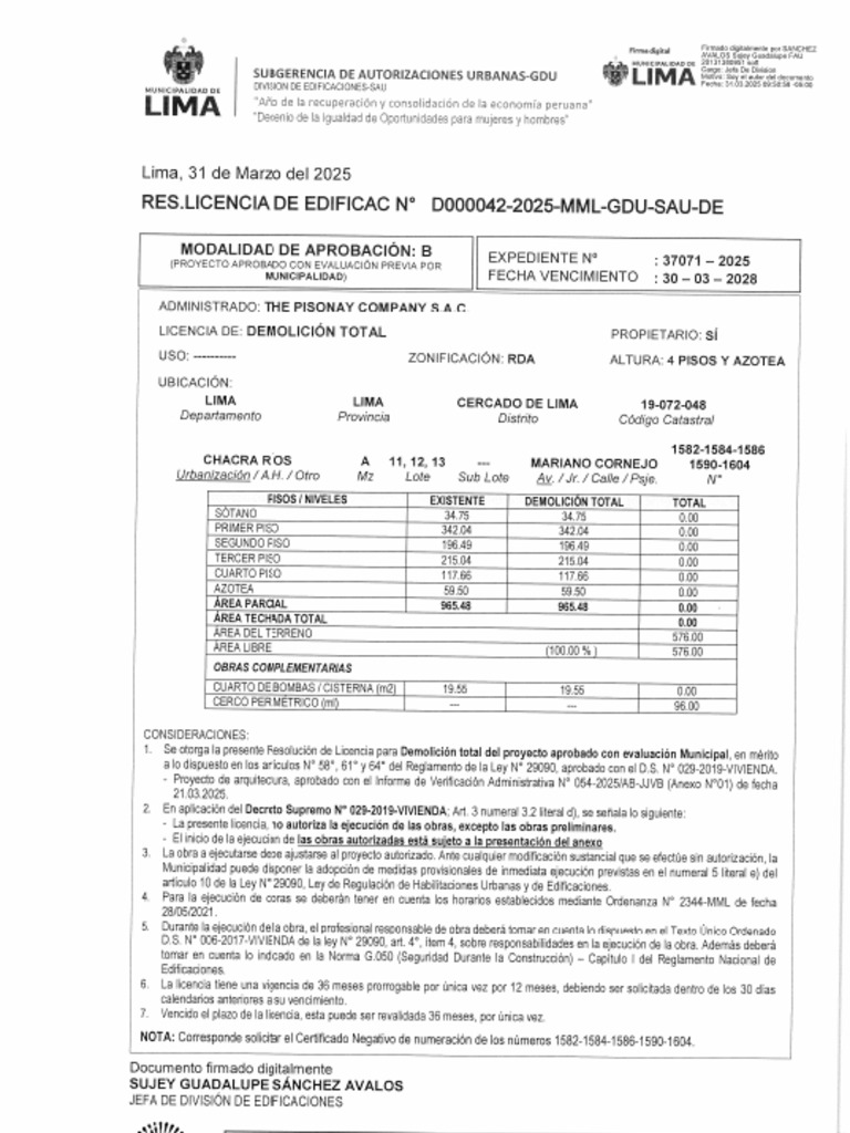 Resolución de Licencia de Demolición-EVOLUTIÓN | PDF