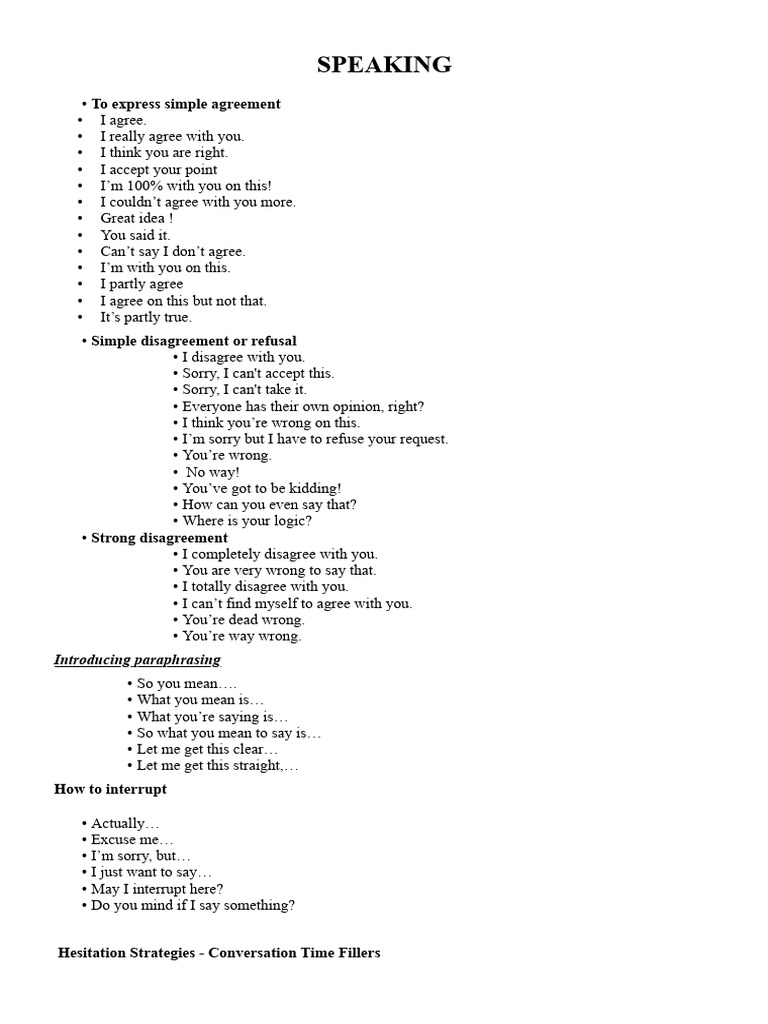 Conversation Expressions and Strategies | PDF