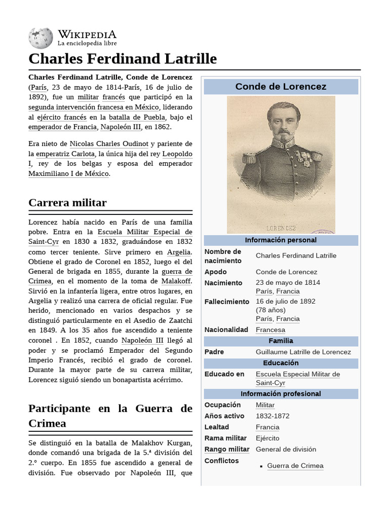 Charles Ferdinand Latrille Pdf Militar Militares De Francia