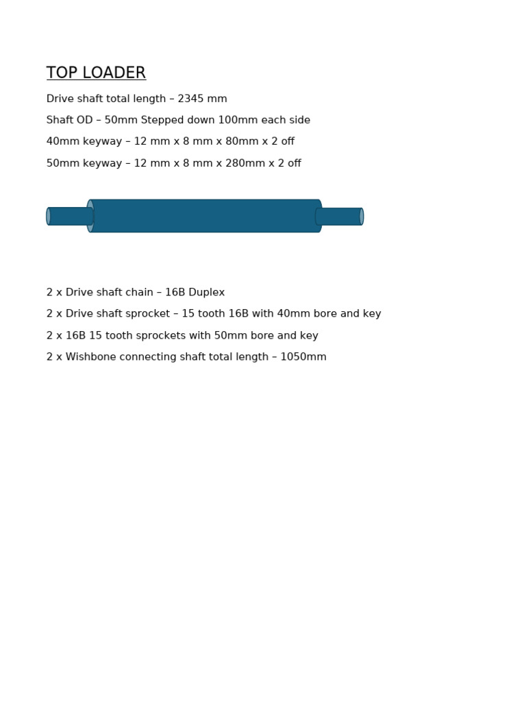 Top Loader Parts List | PDF