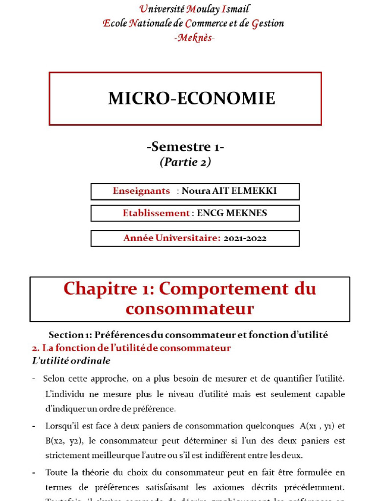 Cours Micro Partie 2 | PDF