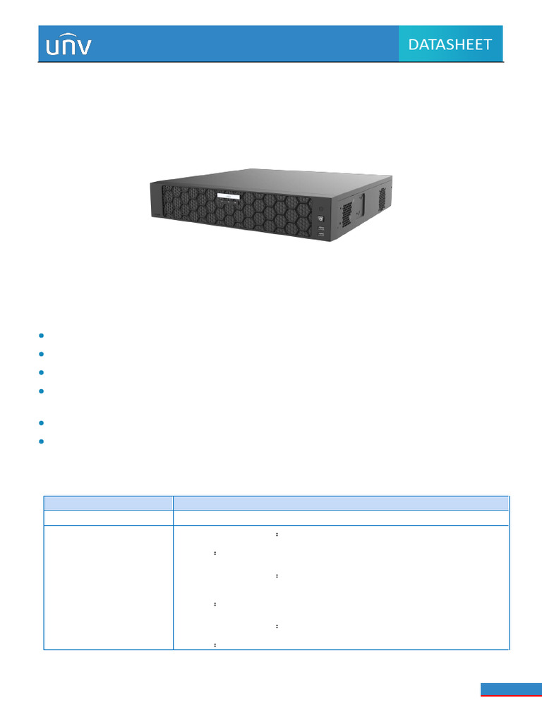 UNV NVR504-E-IQ Series Network Video Recorder | PDF | Internet Protocol ...