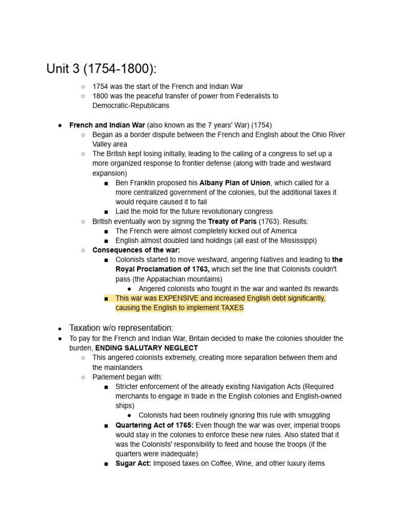 Apush Unit 3 Reveiw Notes | PDF | Federalist Party | The Federalist Papers