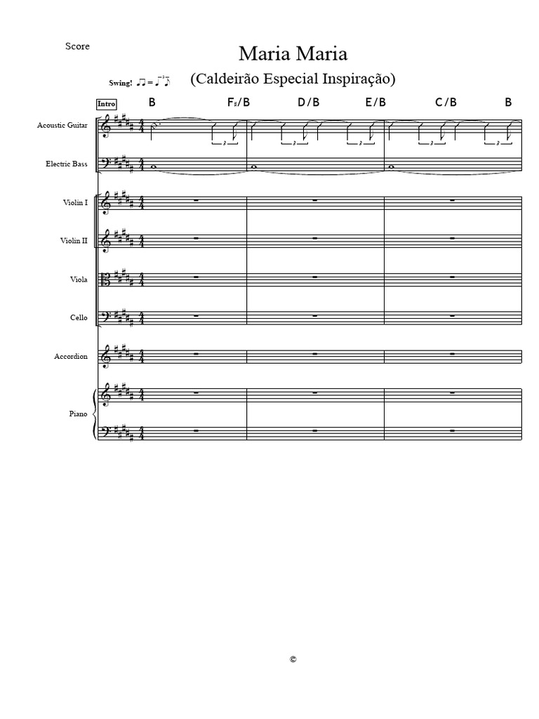 Maria Maria - Score | PDF