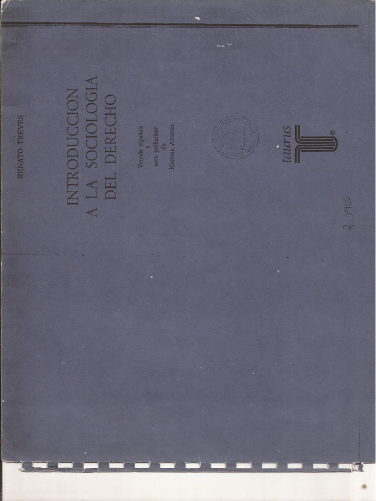 Introducción A La Sociología Del Derecho - Renato Treves CAP PR | PDF