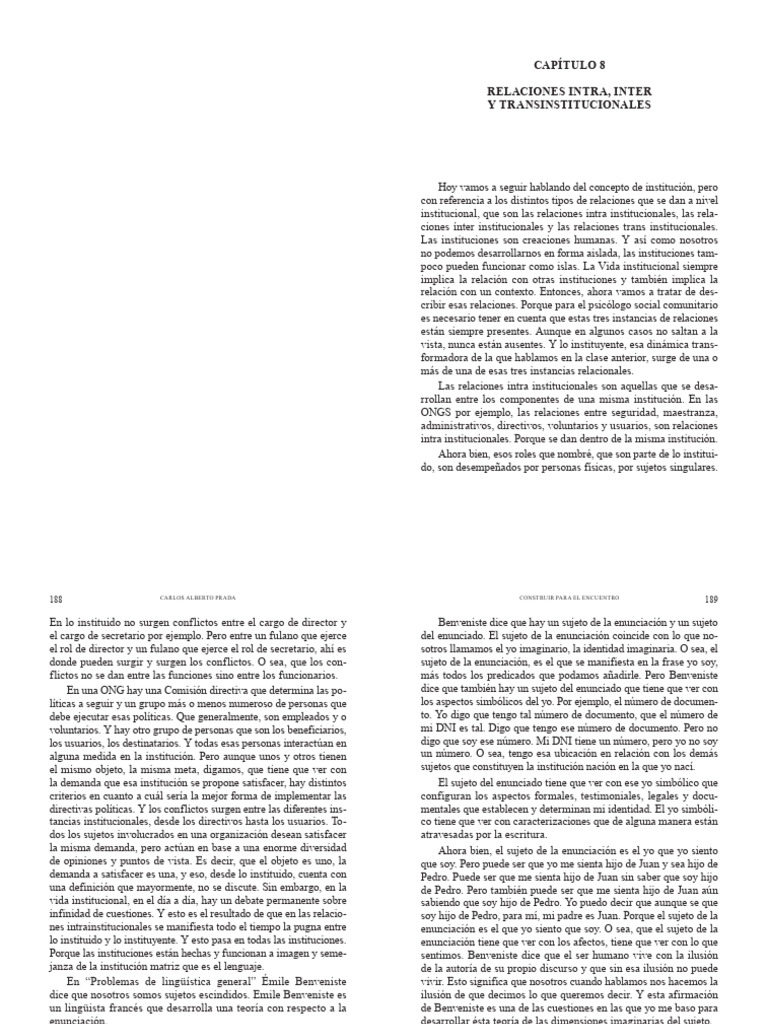 LIBRO CARLOS PRADA Construir para El Encuentro-Cap 8 | PDF | Psicología ...