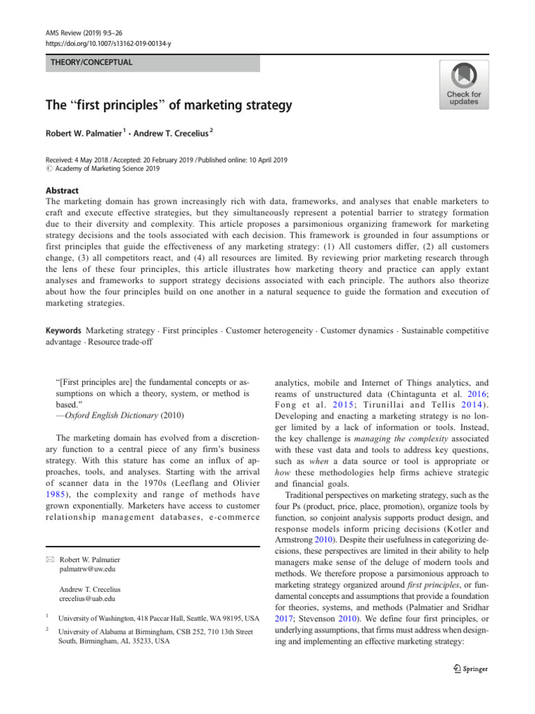 First Principles of Marketing Strategy | PDF | Marketing | Marketing ...