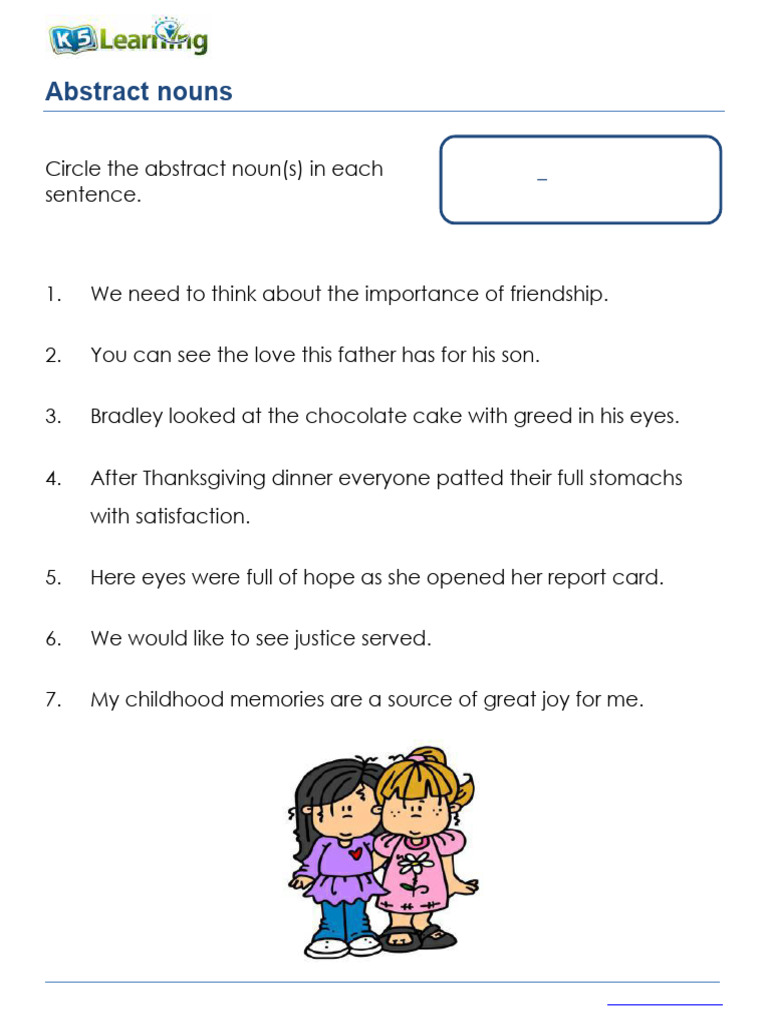 Abstract Concrete Nouns Worksheet 2 | PDF