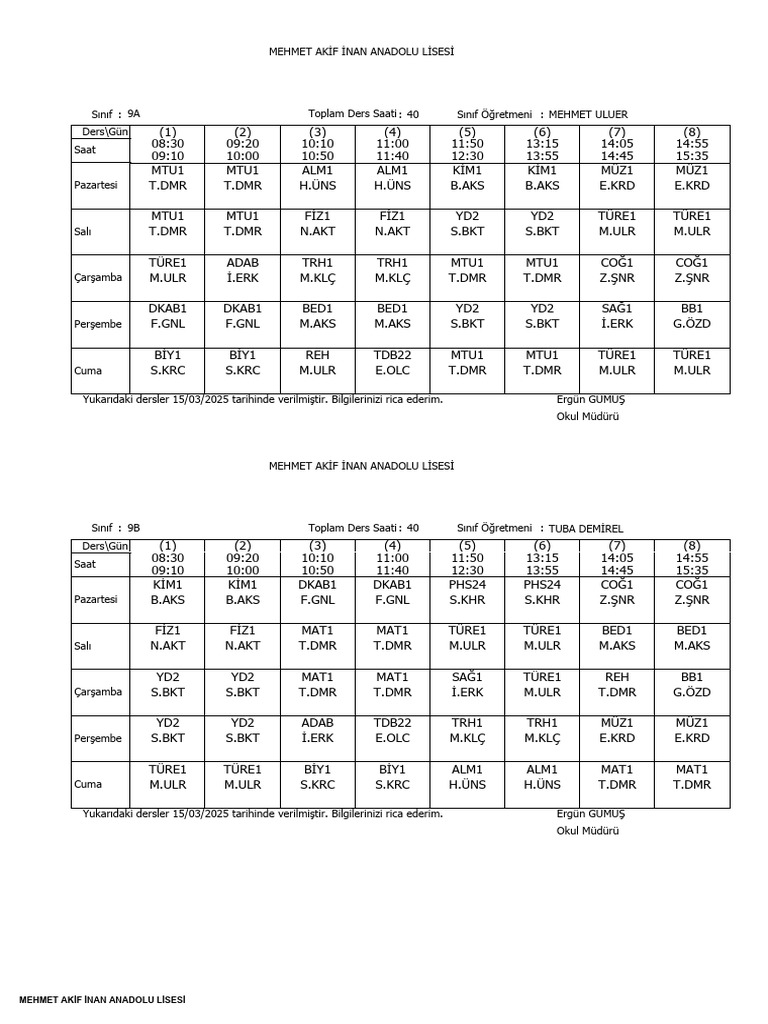 17 Mart SNF Program | PDF